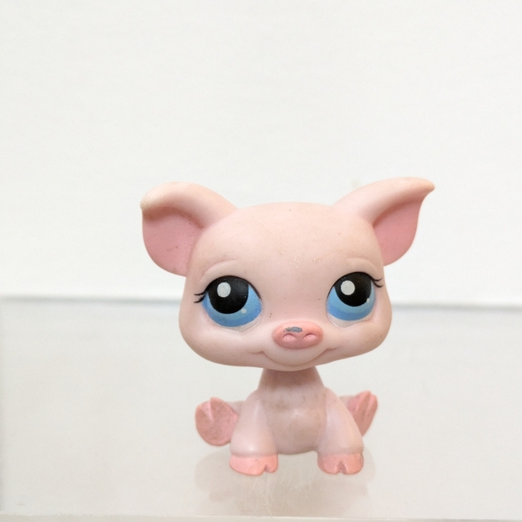 Hasbro | Toys | Littlest Pet Shop Light Pink Pig 87 Baby Blue Eyes ...